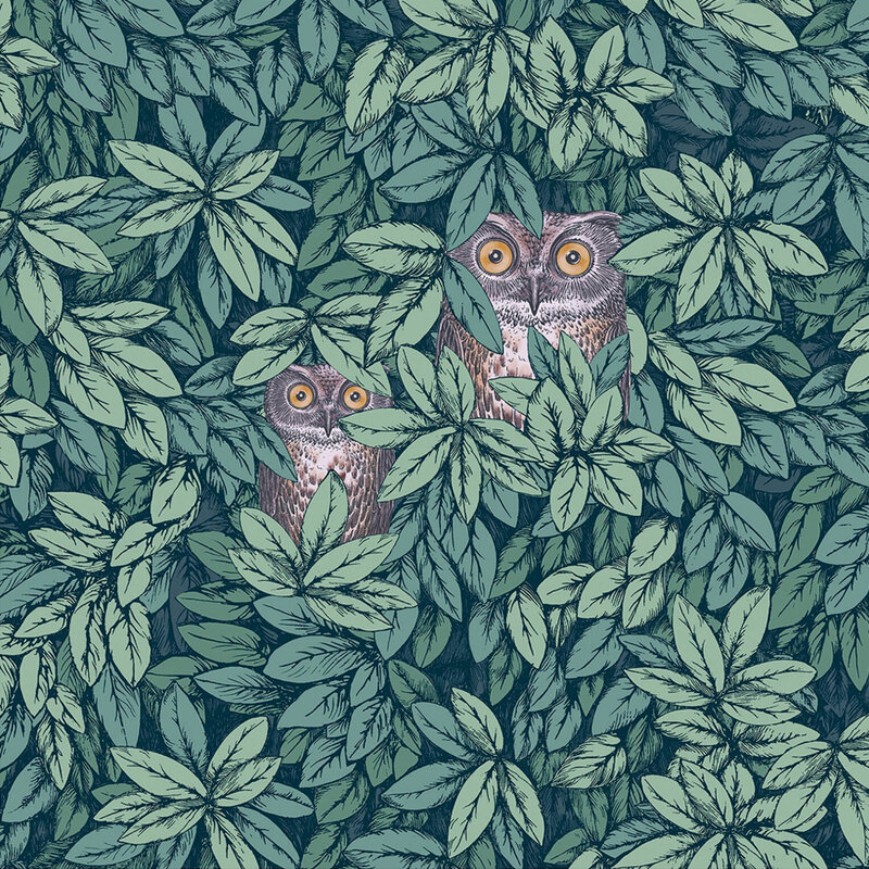 Tapet - Foglie E Civette - Mariella Interiors